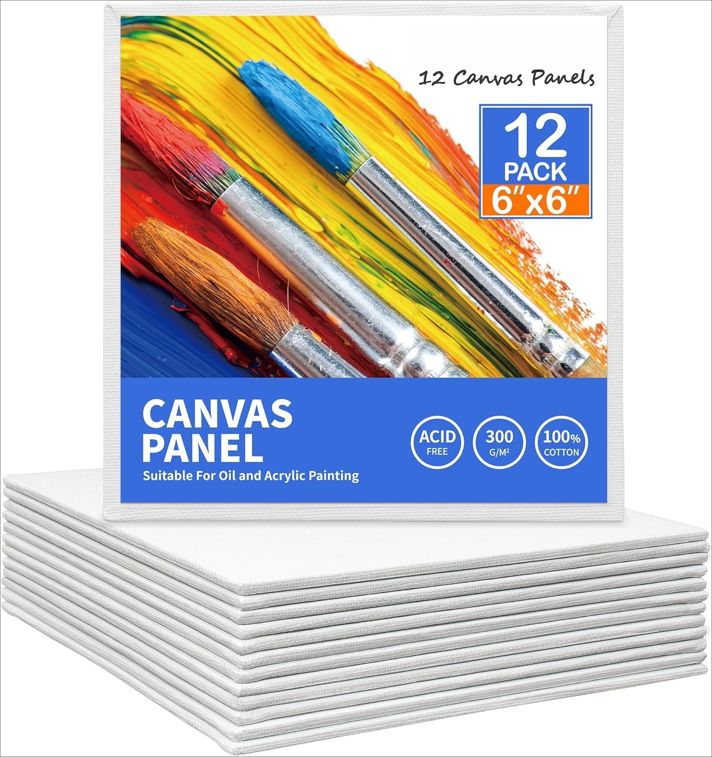 Canvas Boards for Painting , Super Value Paint Canvases, White Blank Canvas Panels, Primed ...
