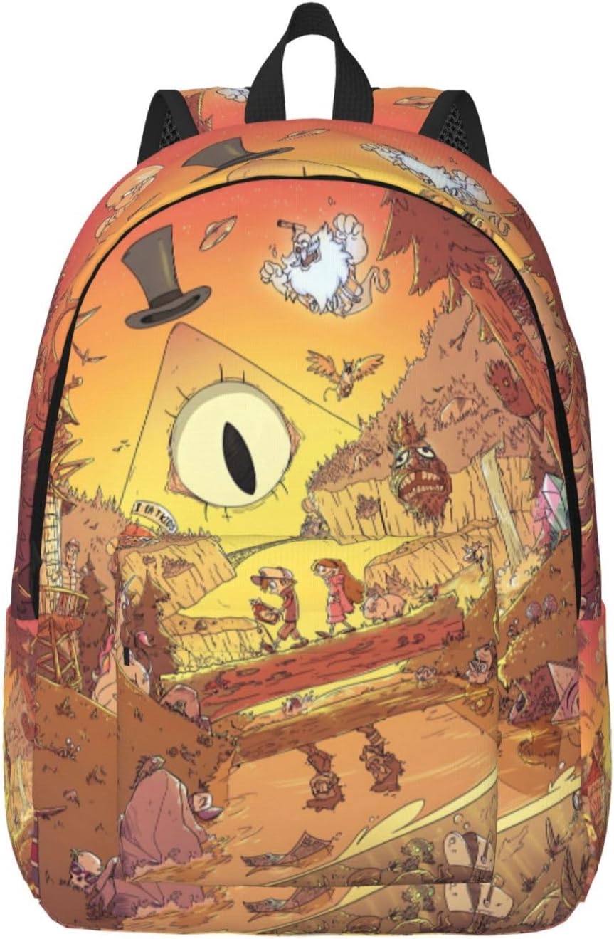 Canvas Casual Couple Backpacks Anime Gravity Falls Backpack Lightweight ...