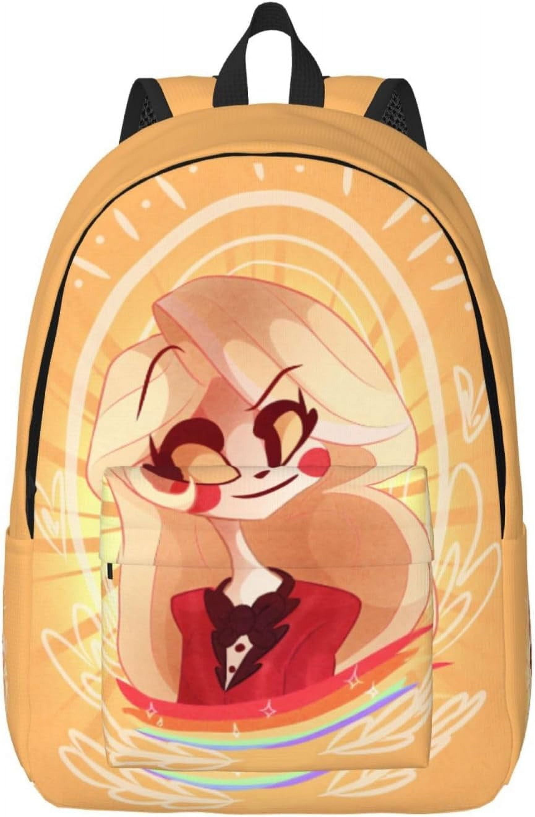 Canvas Casual Couple Backpacks Hazbin Anime Hotel Backpack Lightweight ...