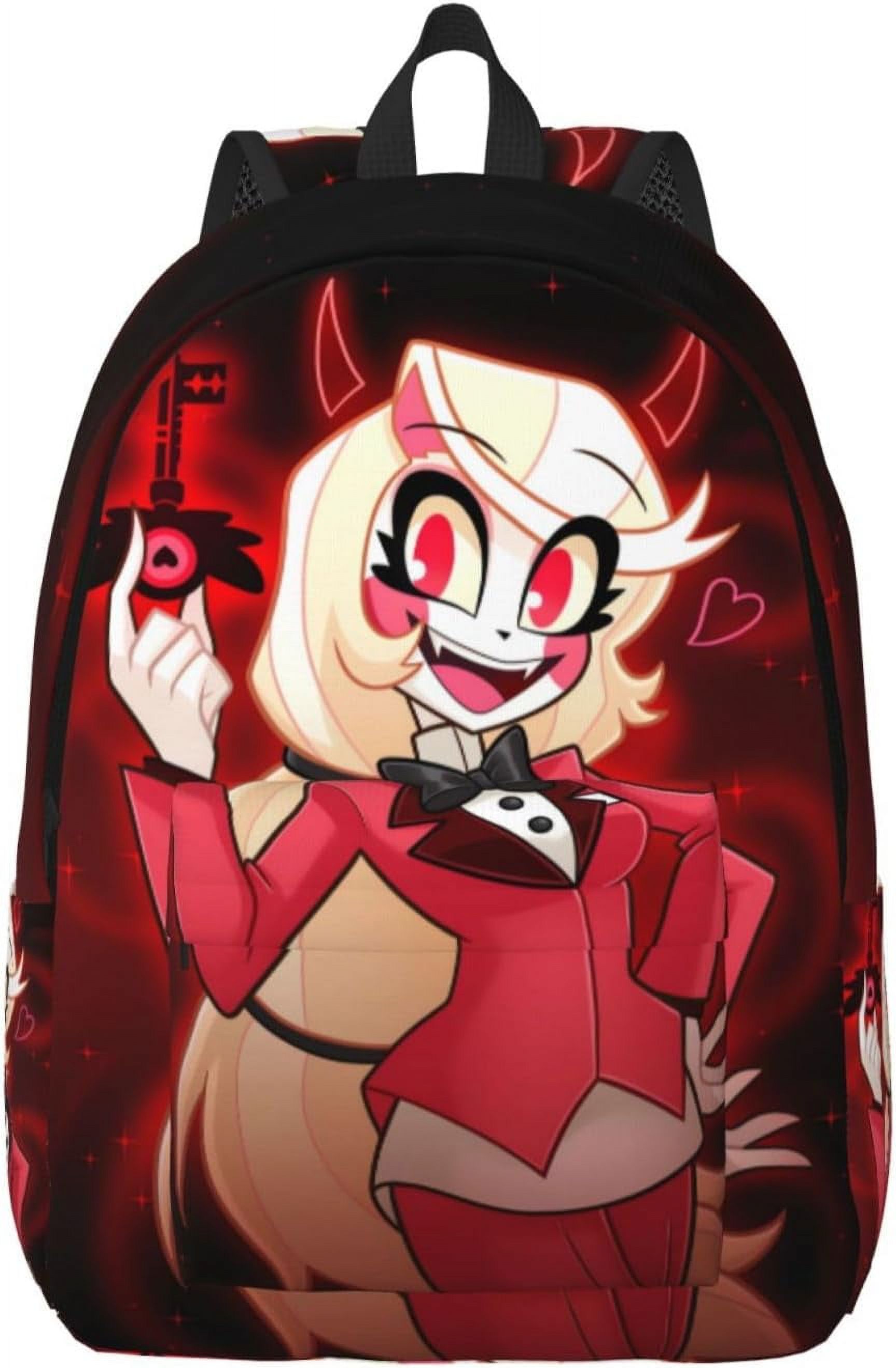 Canvas Casual Couple Backpacks Hazbin Anime Hotel Backpack Lightweight ...