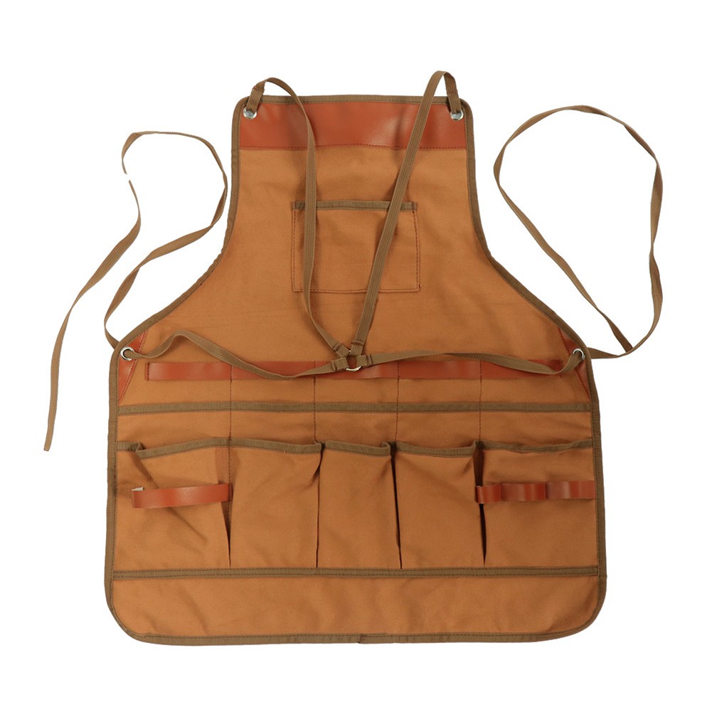 Canvas Chef Aprons Large Pockets Pinafore Bib Outdoor cooking camping ...