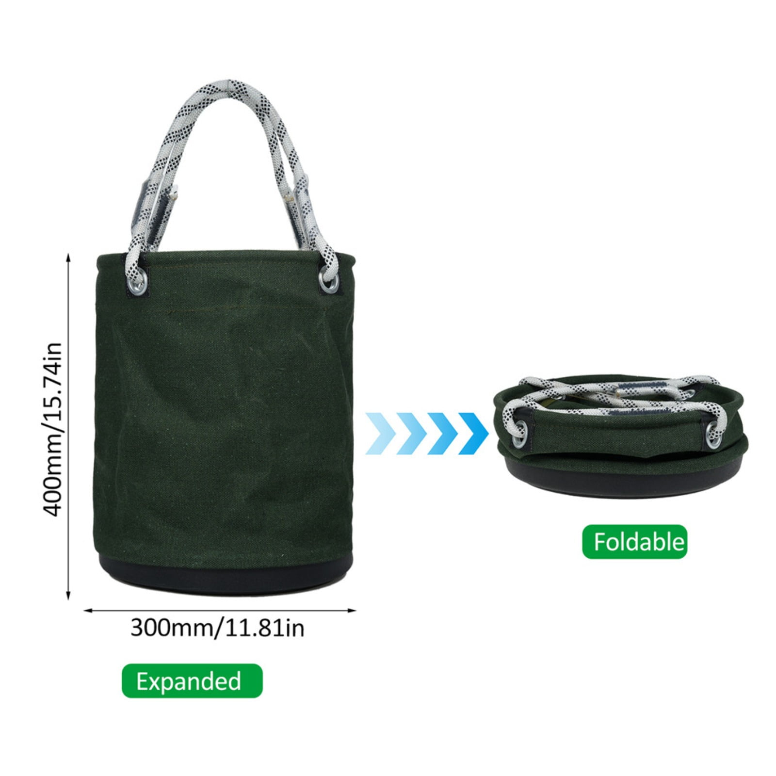 Canvas Circular Foldable Tool Storage Basket Gardening Bag Clutter ...