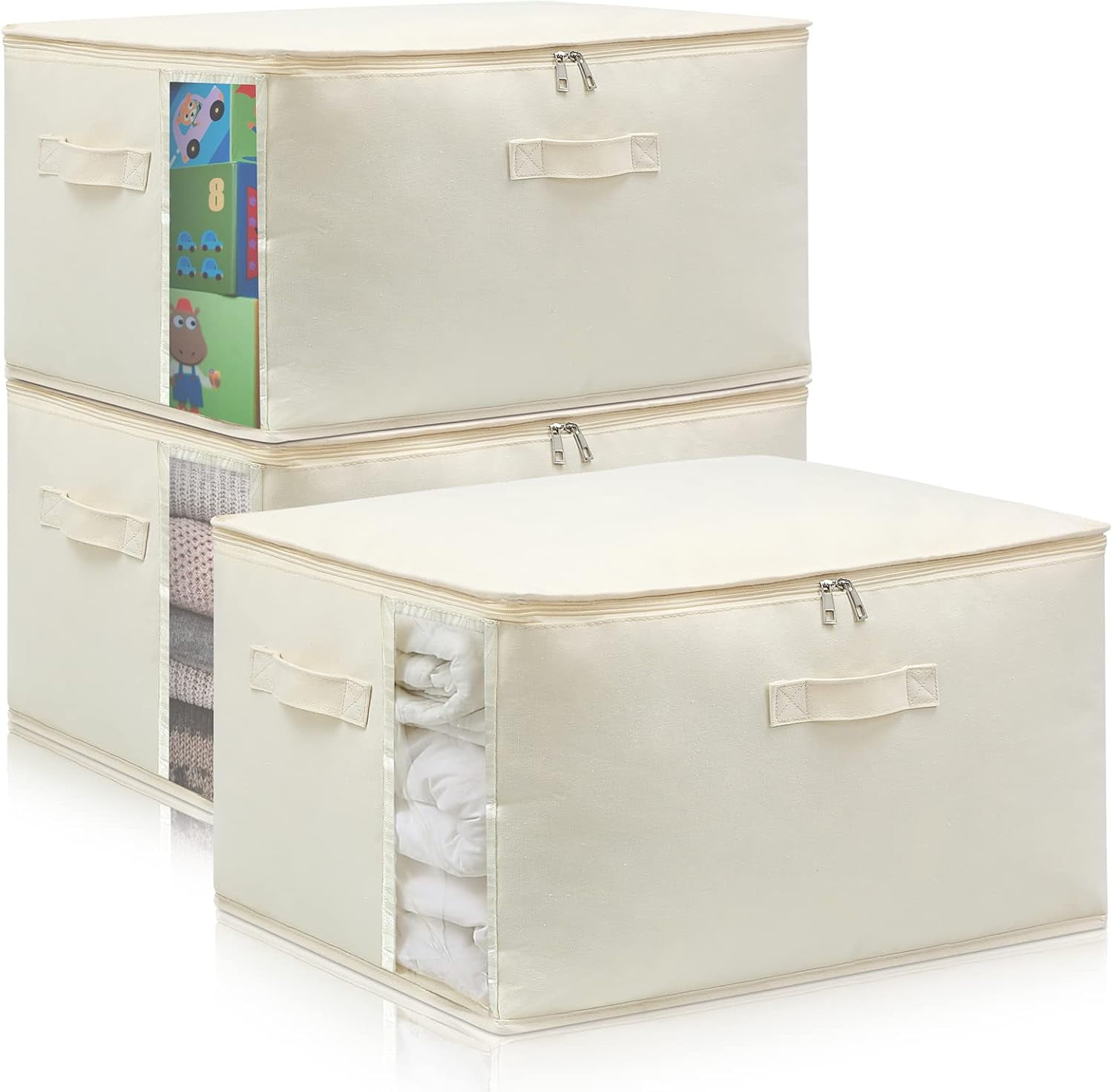 Canvas Comforters Bags Closet Organizers and Storage for Quilts Clothes ...