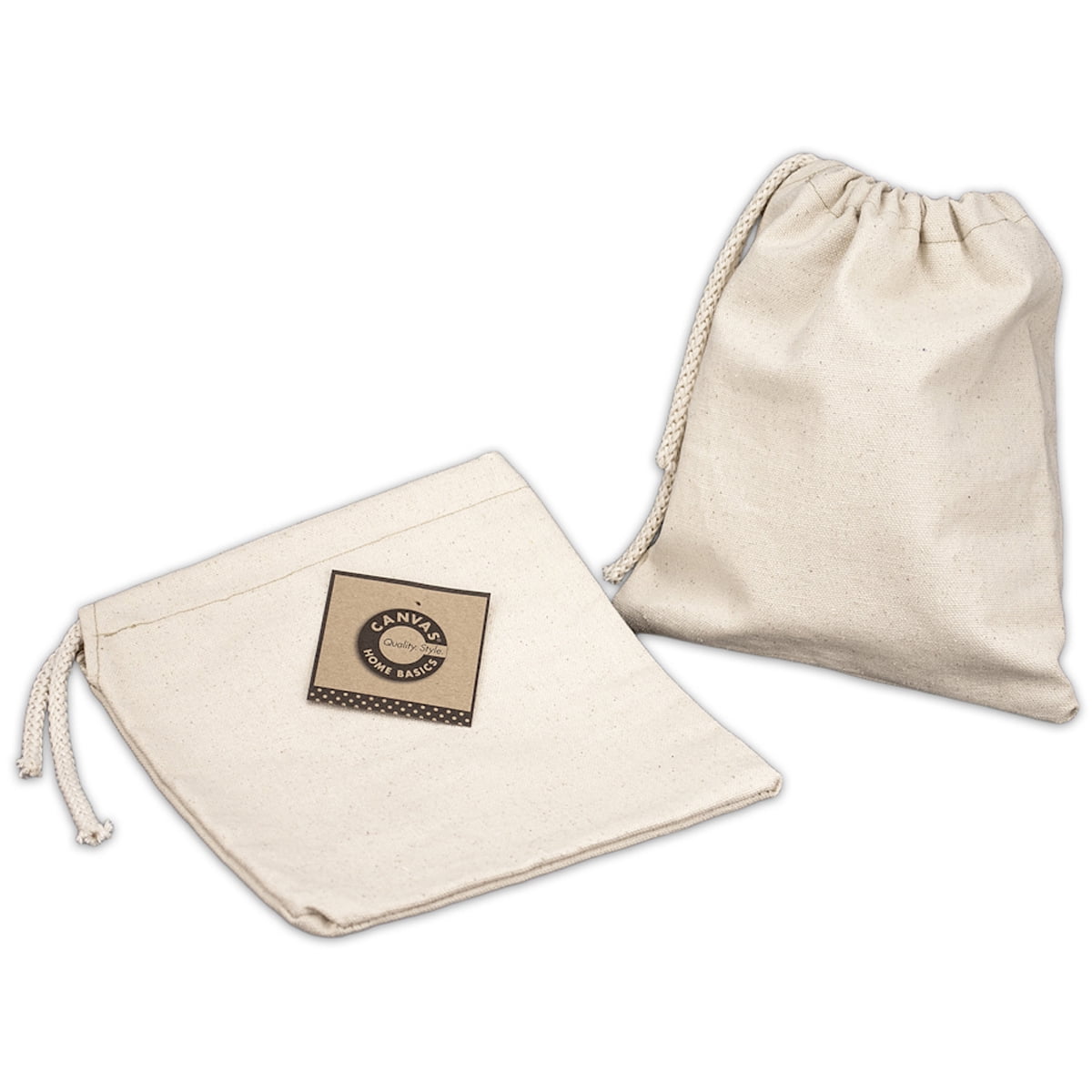 Canvas Corp Canvas Drawstring Bag, 8-Inch by 8-Inch, Natural Multi ...