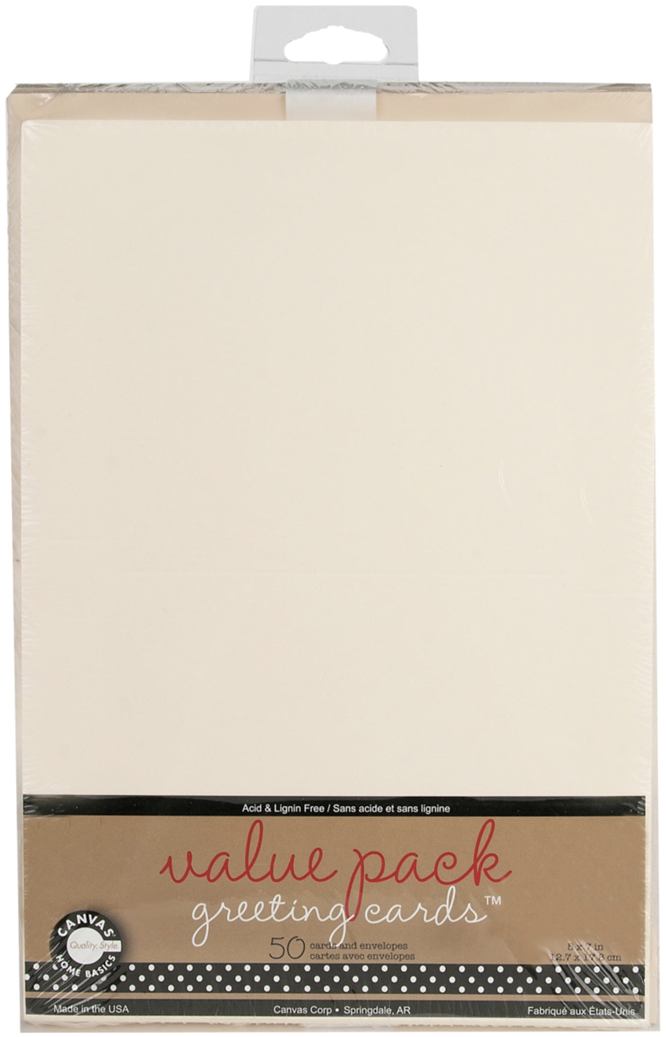 Canvas Corp Value Pack Cards & Envelopes 5inX7in 50/Pkg-Ivory - Walmart.com