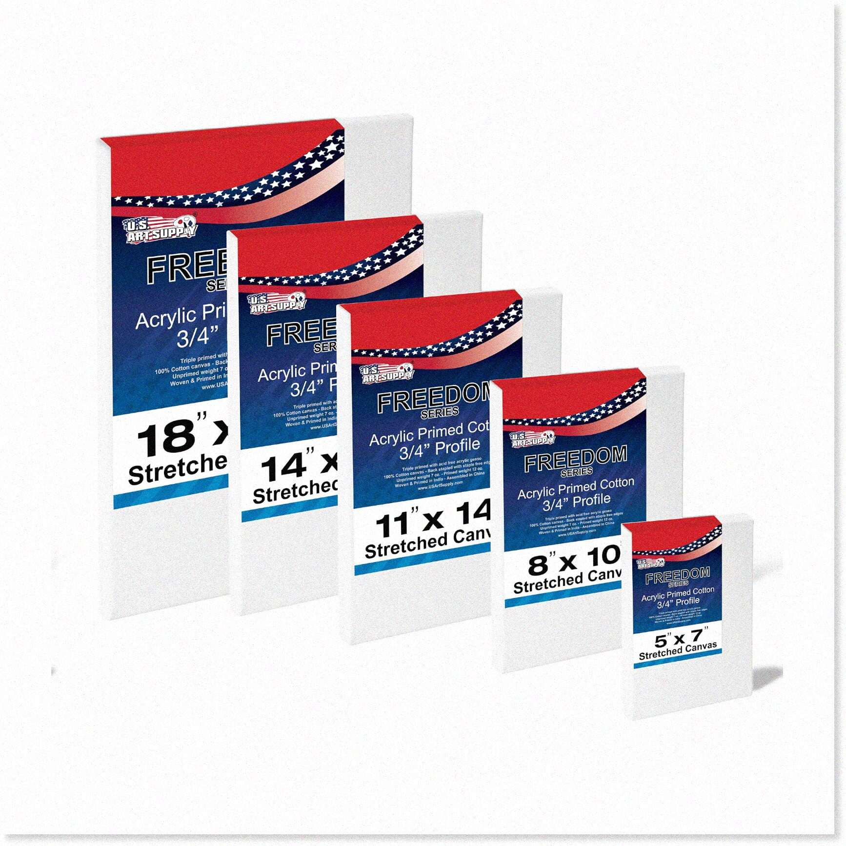 Canvas Creations: 5-Pack Professional Quality Stretched Canvas Set ...