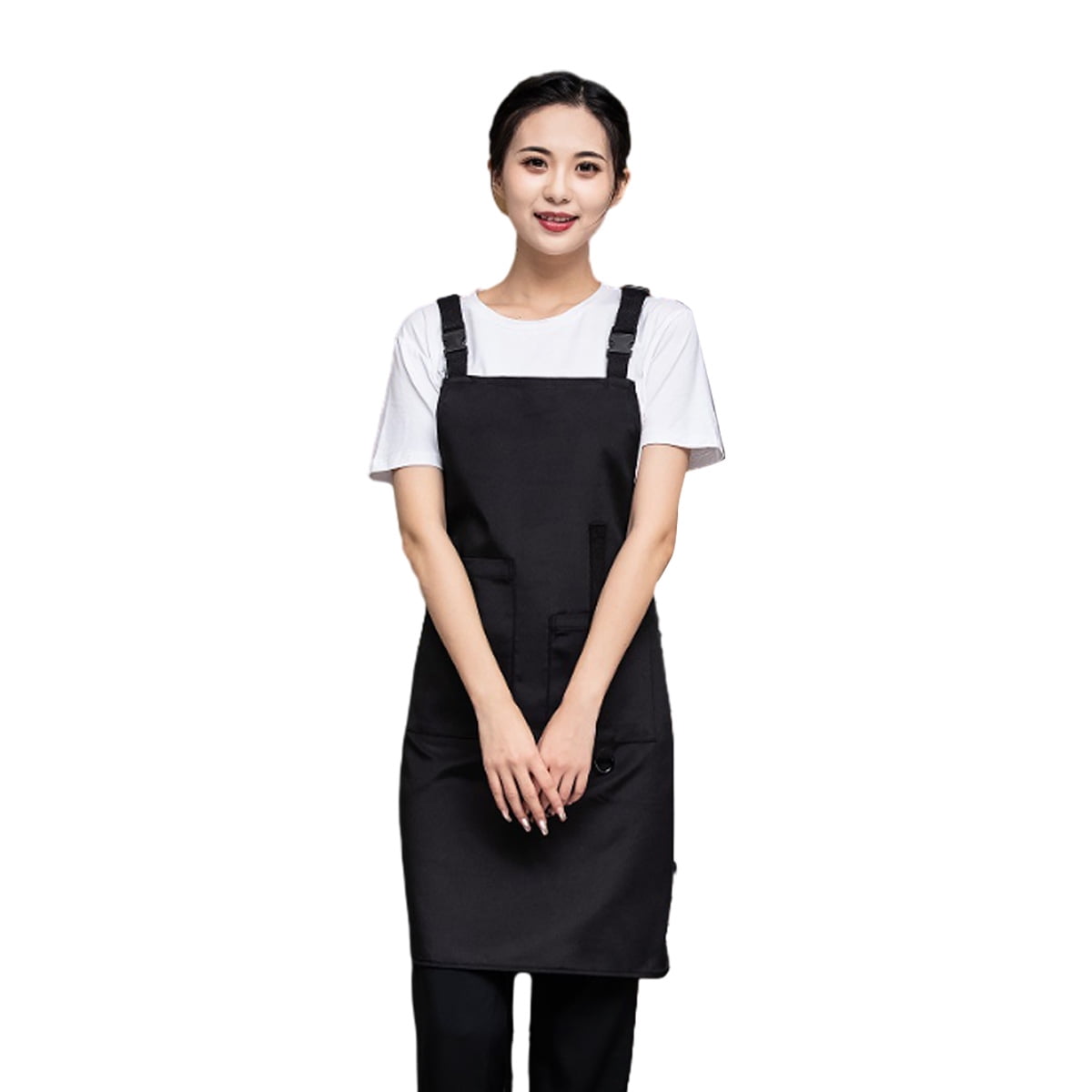 Canvas Cross Back Chef Cotton Aprons For Men Women With Large Pockets ...