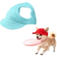 Canvas Dog Sun Hat with Ear Holes Adjustable Visor for Small Dogs Cats ...