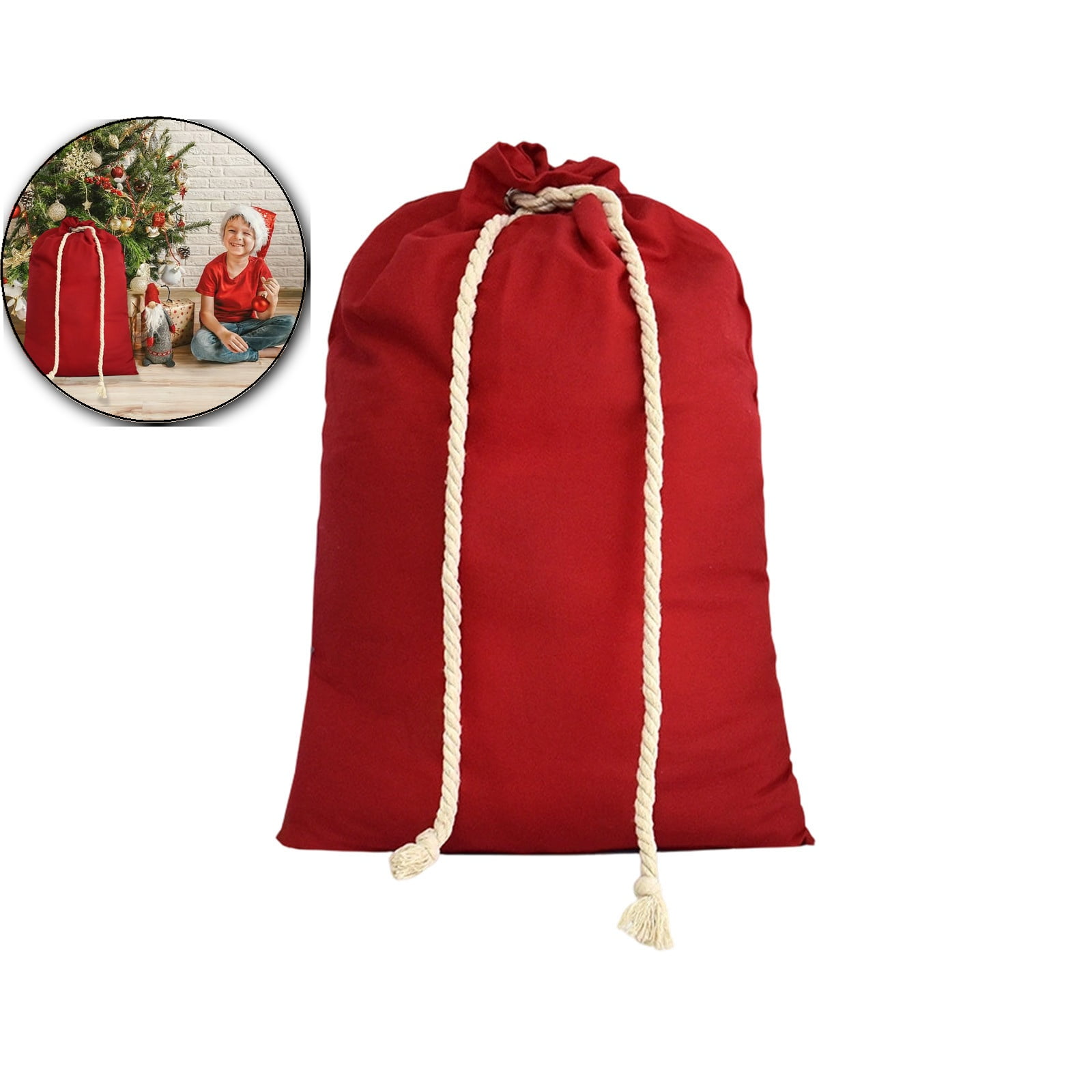Canvas Double Drawstring Christmas Gift Bag – 27.56 x 19.69 in ...