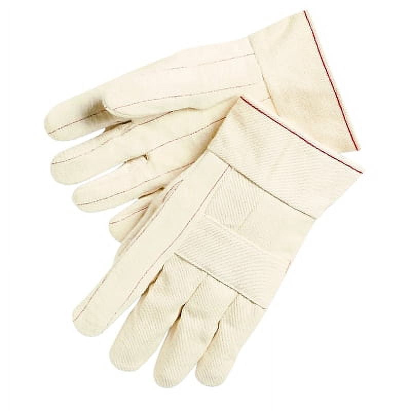 Canvas Double Palm and Hot Mill Gloves, Cotton/Unlined, Beige, Large ...