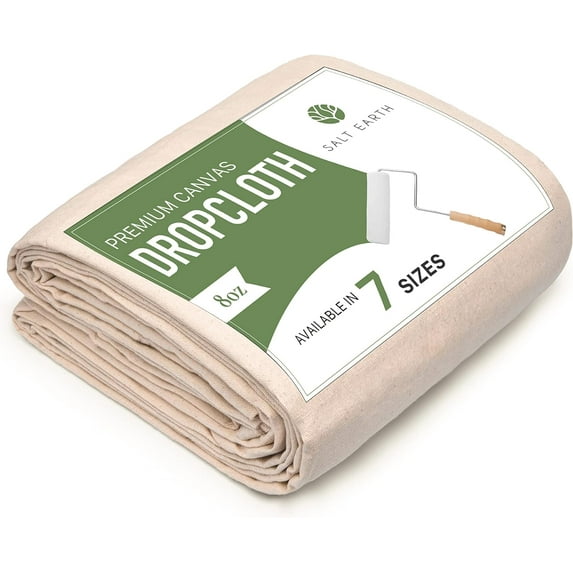 Canvas Drop Cloth By Salt Earth, Pack of 1 Reusable Paint Drop Cloth ...