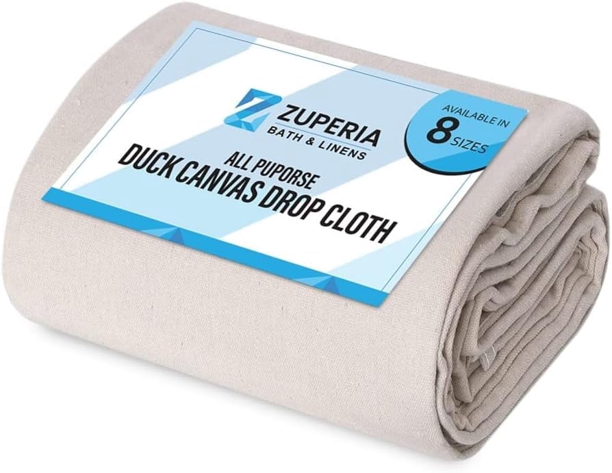 ZUPERIA Canvas Drop Cloth (Size 12 x 15 feet - Pack of 1) - Pure Cotton ...