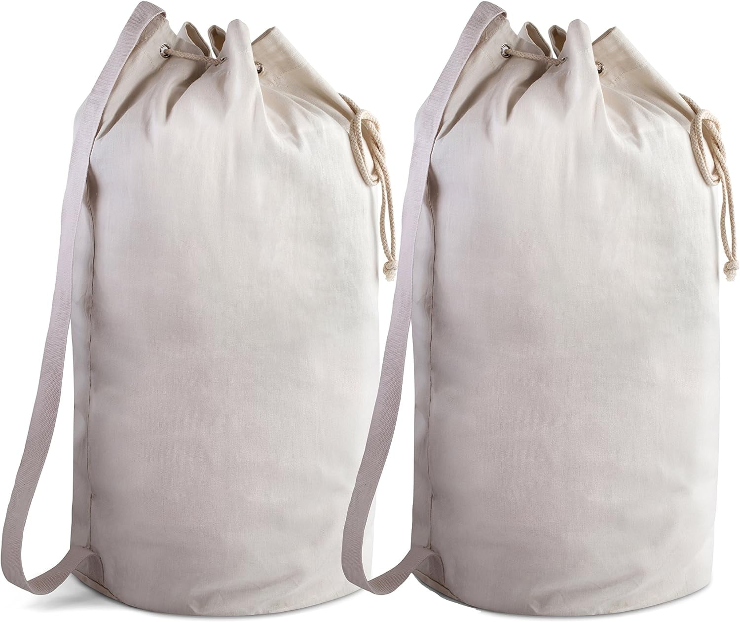 Canvas Duffel Bag - Drawstring, Leather Closure, Shoulder Strap. (2 ...