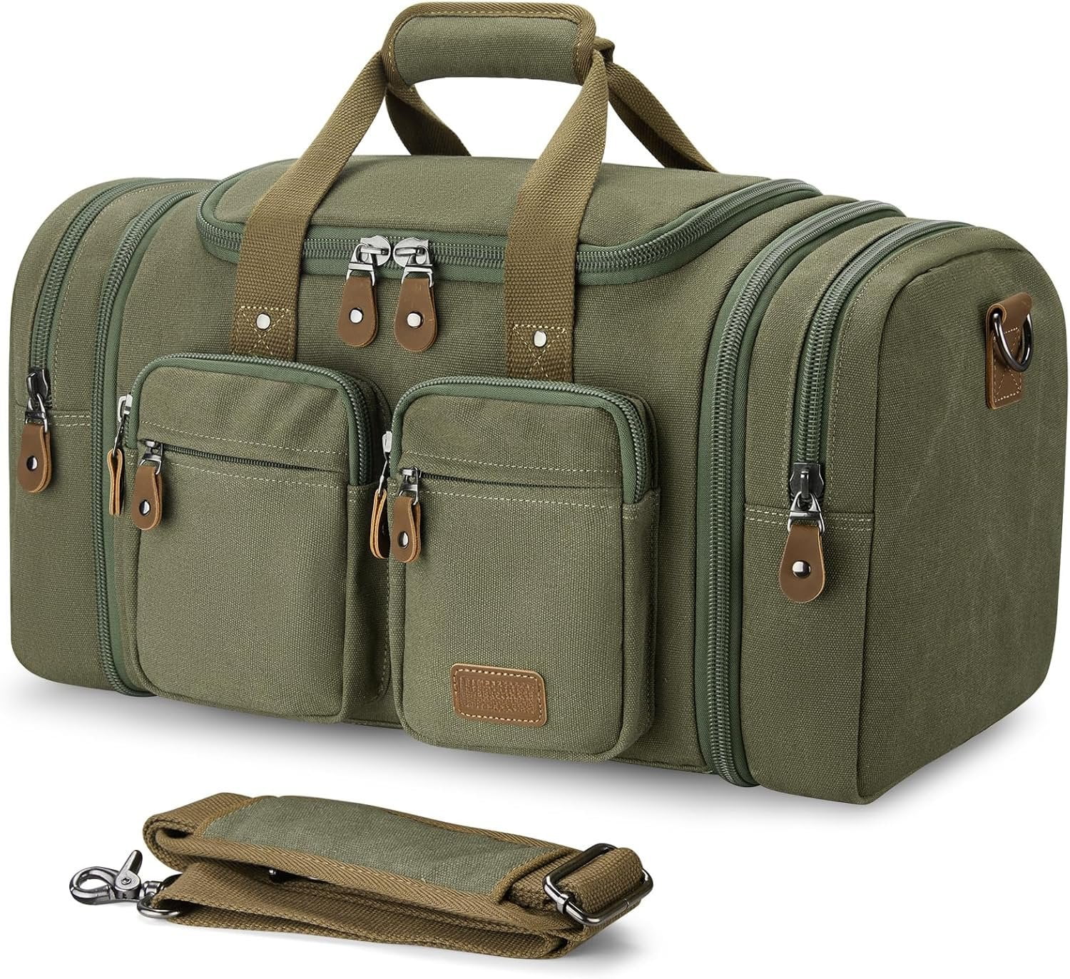 Canvas Duffle Bag for Travel, Expandable Water Resistant 50L Carry ...