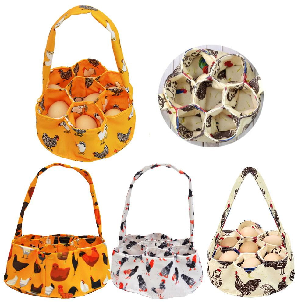 Canvas Egg Collecting Basket Egg Collection Bag with 7Bags Egg Storage ...