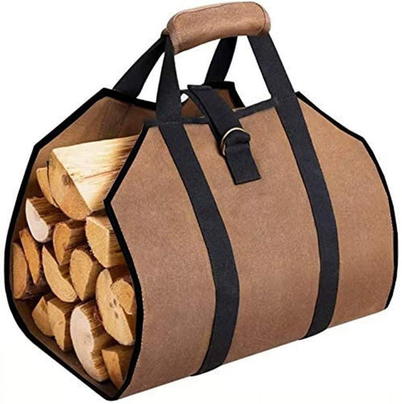 Canvas Firewood Tote Bag, Extra Large, Durable, Great for Fireplaces ...