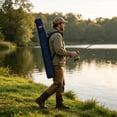 Canvas Fishing Rod Carry Bag for Outdoor Use, Long Cylindrical Design ...