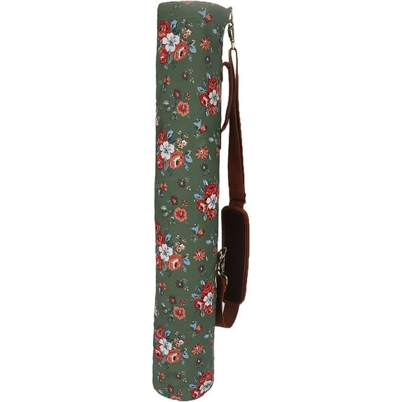 Canvas Golf Bag for Women - Green with Flower, 32.68" Tall, 7.87" Wide ...