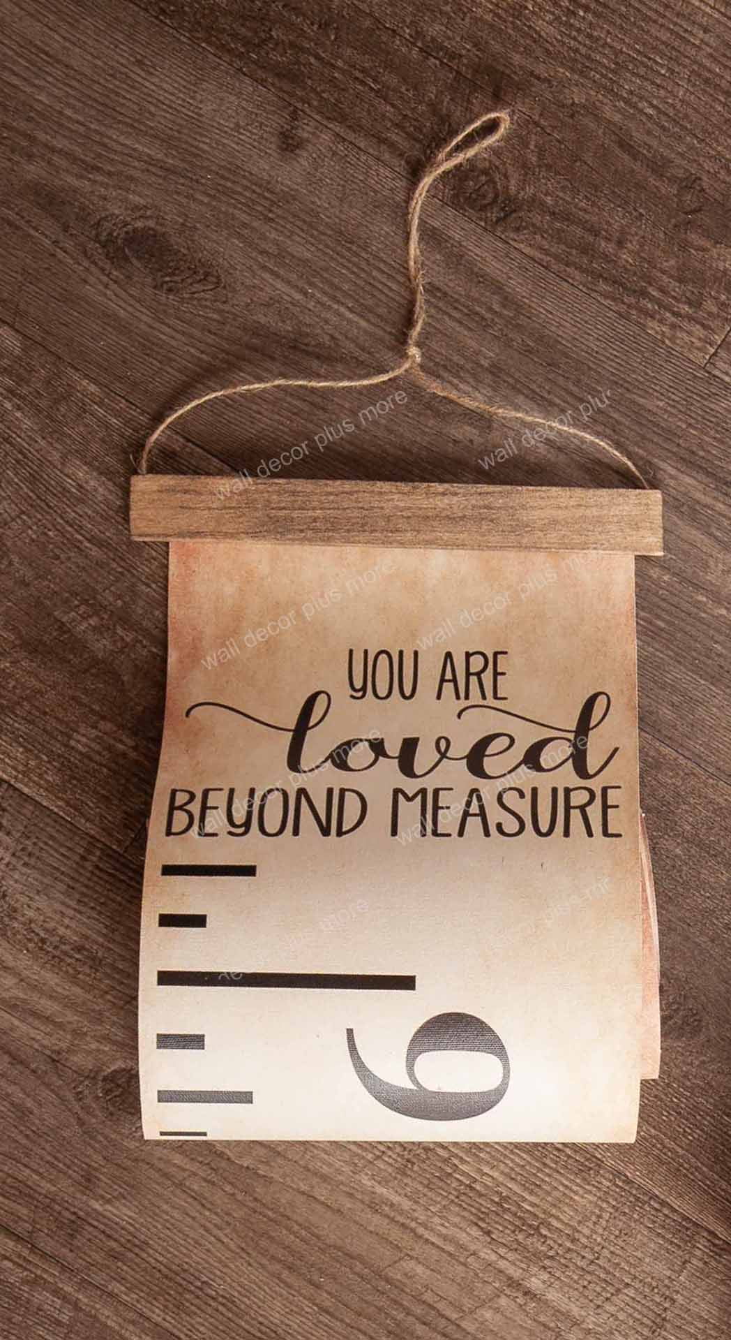 Canvas Growth Chart Loved Beyond Measure Height Ruler Nursery Wall Art ...