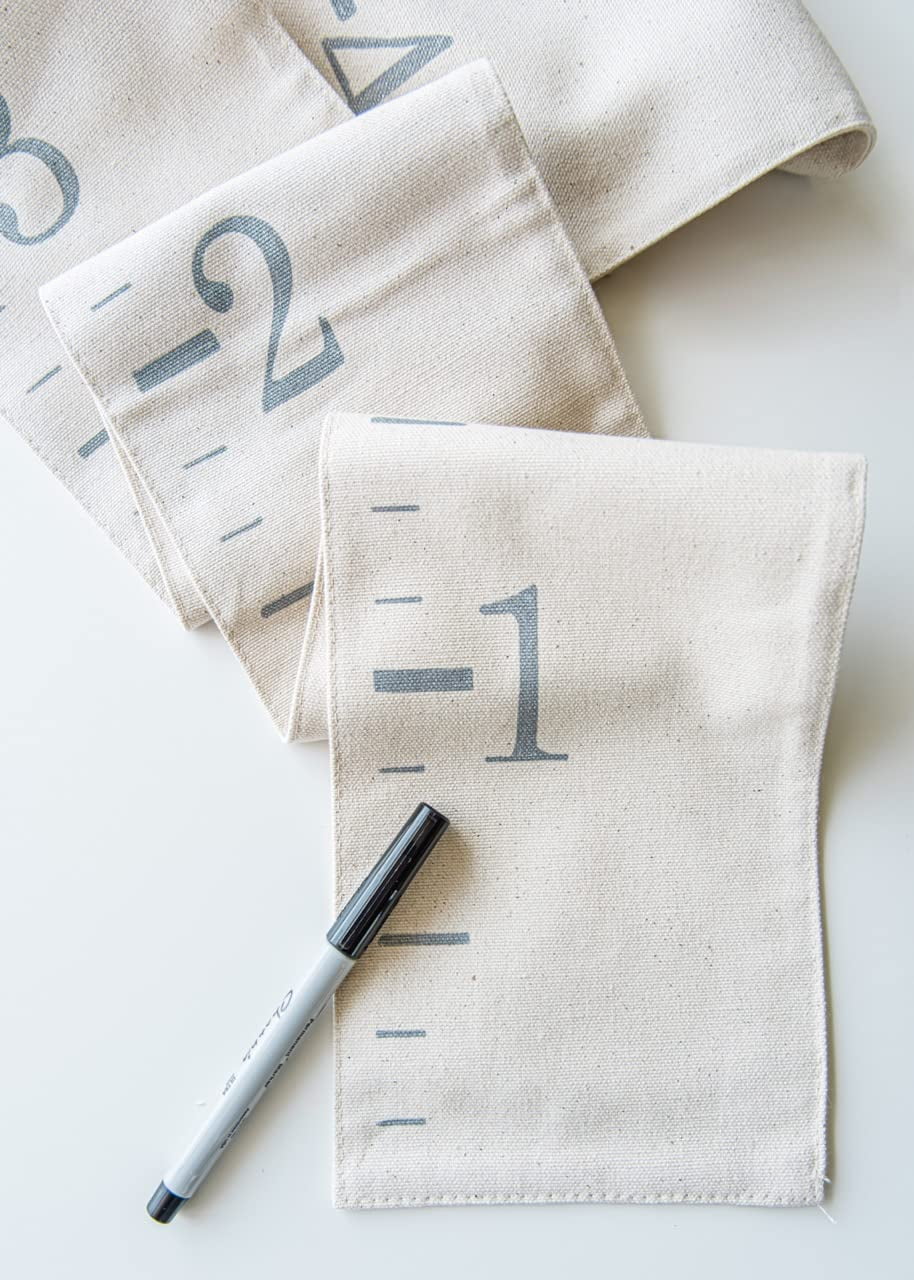 Canvas Growth Chart Ruler Fabric Natural Color Big Brother Big Sister ...