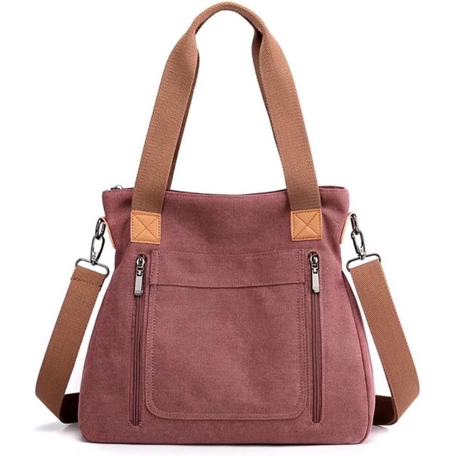 Canvas Handbag for Women Cloth Tote Shoulder Purses Hobo Casual ...