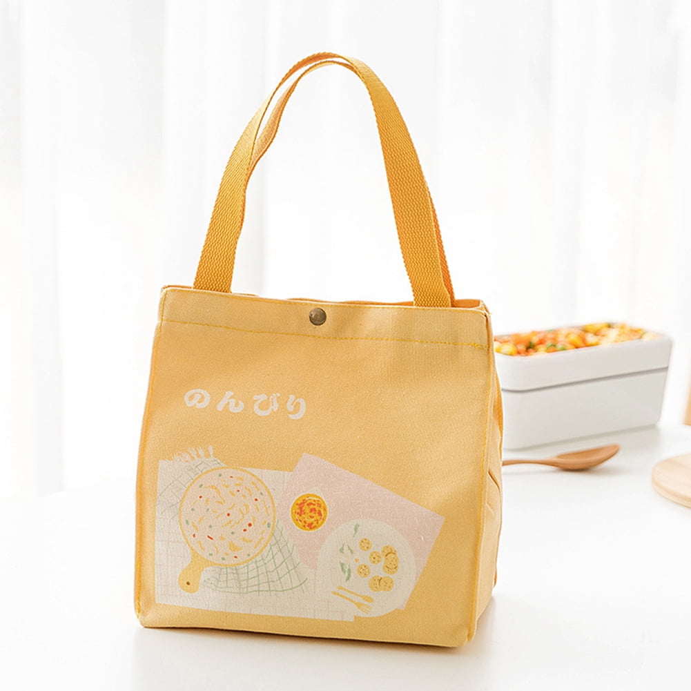 Canvas Insulated Lunch Bag with Magnetic Clasp Closure,Wide-Open ...