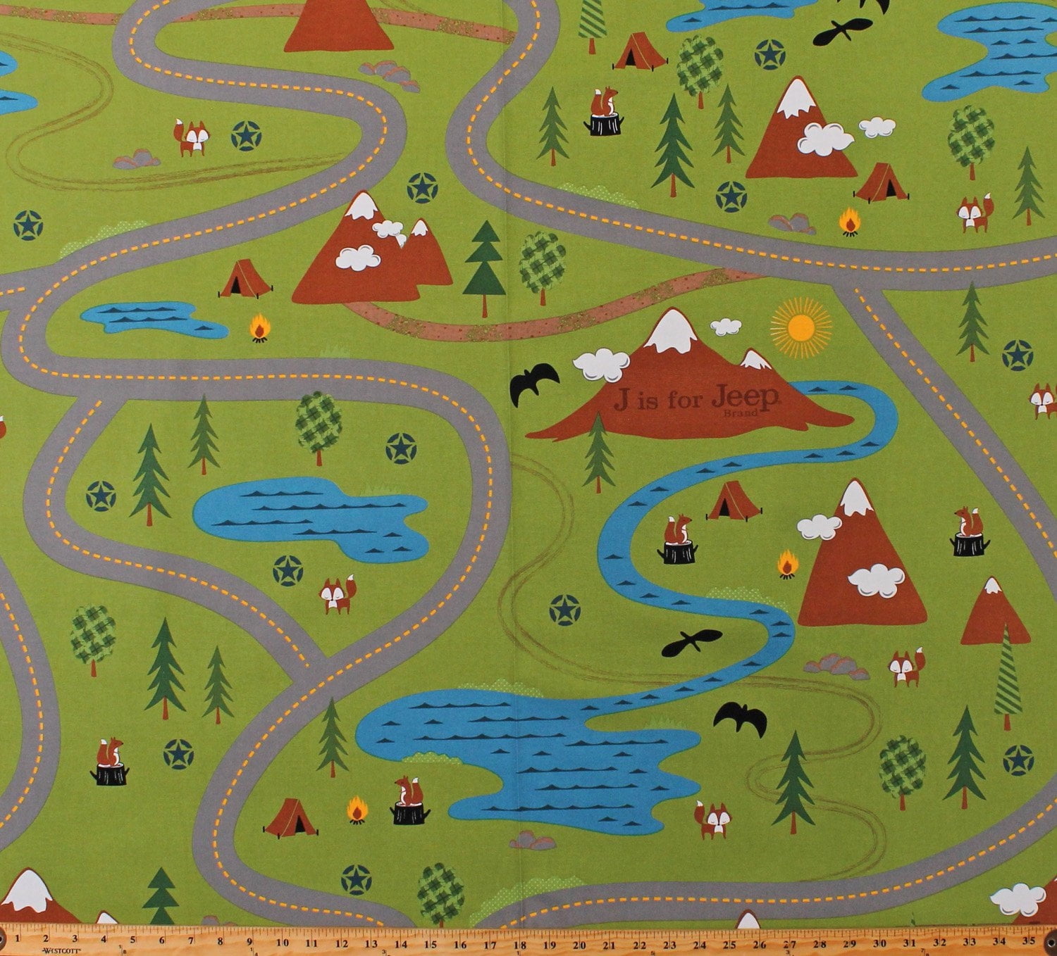 Canvas J is for Jeep Roads Roadmap Mountains Tents Campfires Camping ...