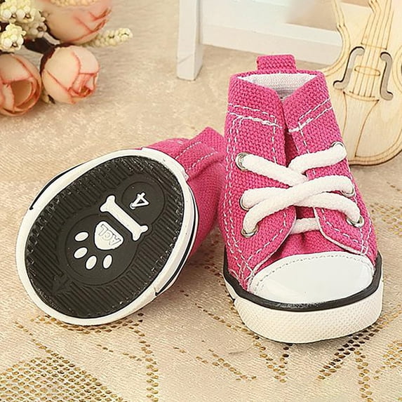 Canvas Lace Up Dog Shoes for Small Breeds Like Teddy Dirt Resistant Non ...