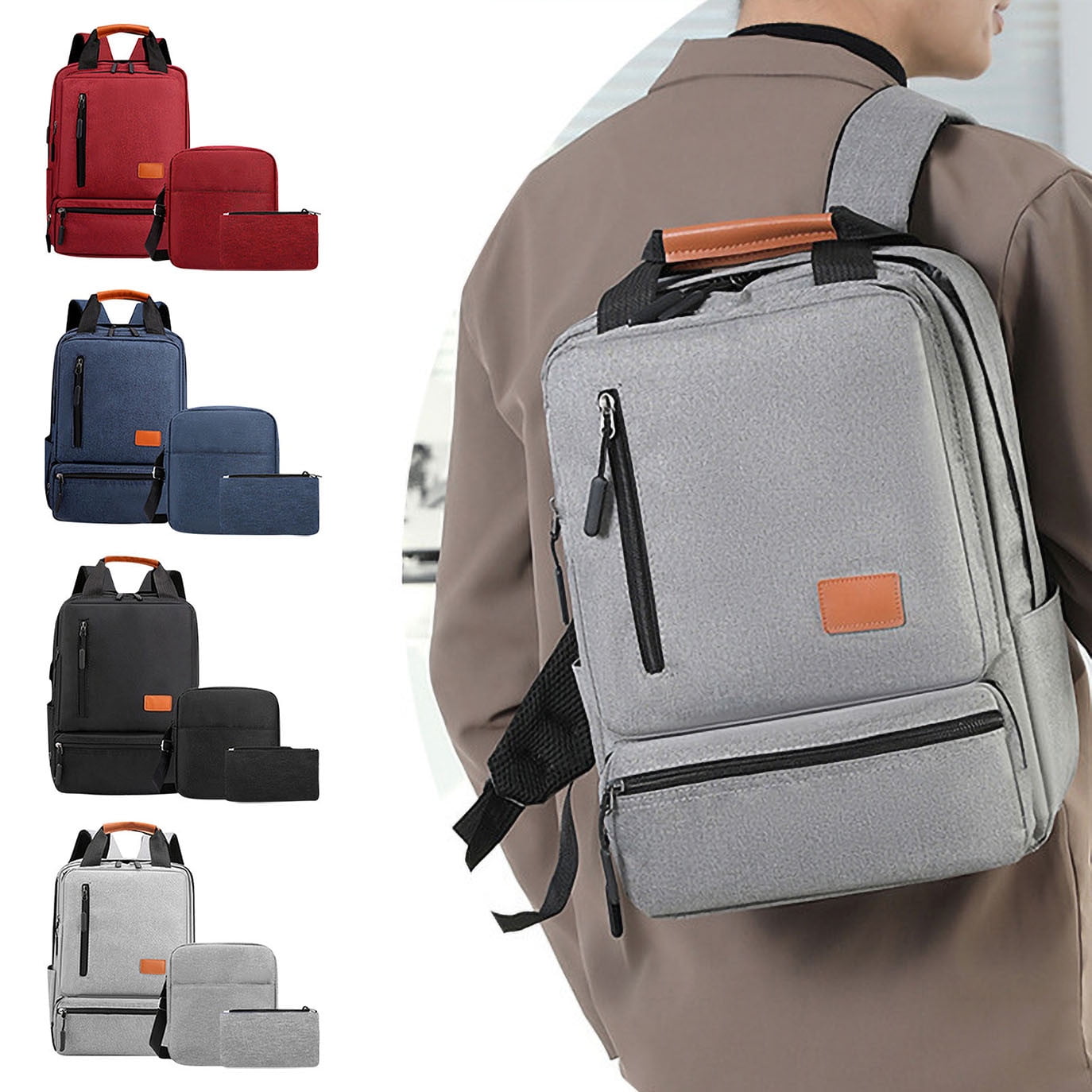 Canvas Laptop Backpack,Bag for Men Women,Travel Work Rucksack Fits 17 ...