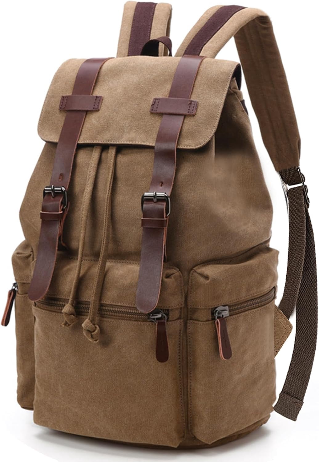 Canvas Laptop Backpack, Vintage Daypack for Men Women, Travel Rucksack ...