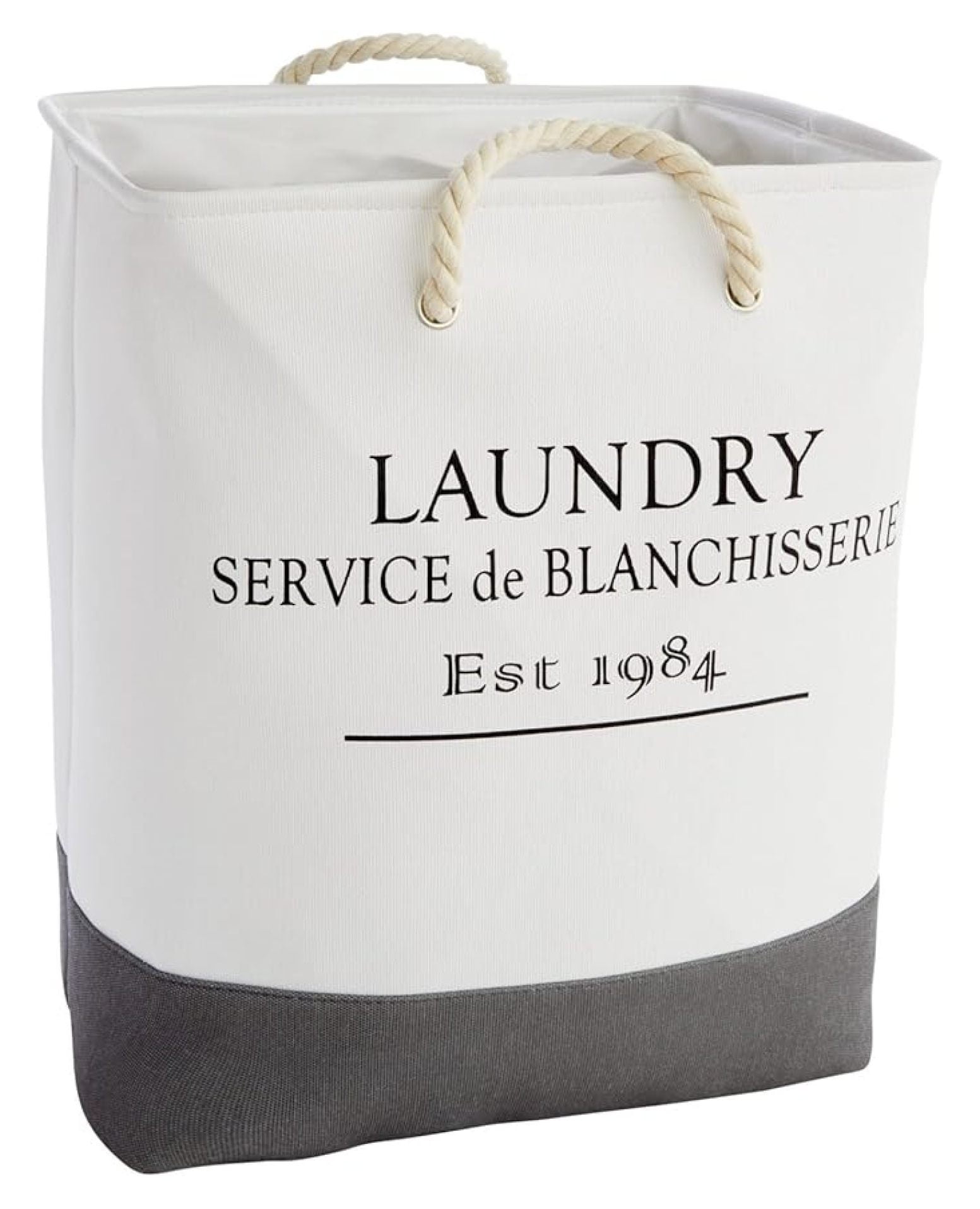 Canvas Laundry Hamper - Space-Saving Collapsible Basket - Farmhouse ...