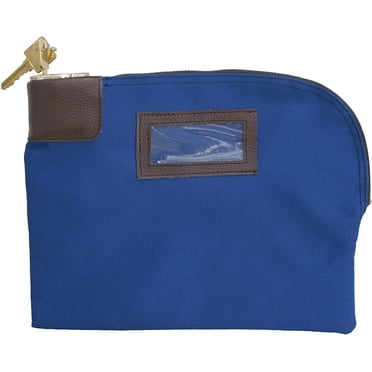 BISupply | Key Security Locking Money Bag, Navy Blue Bank Cash Bag with ...