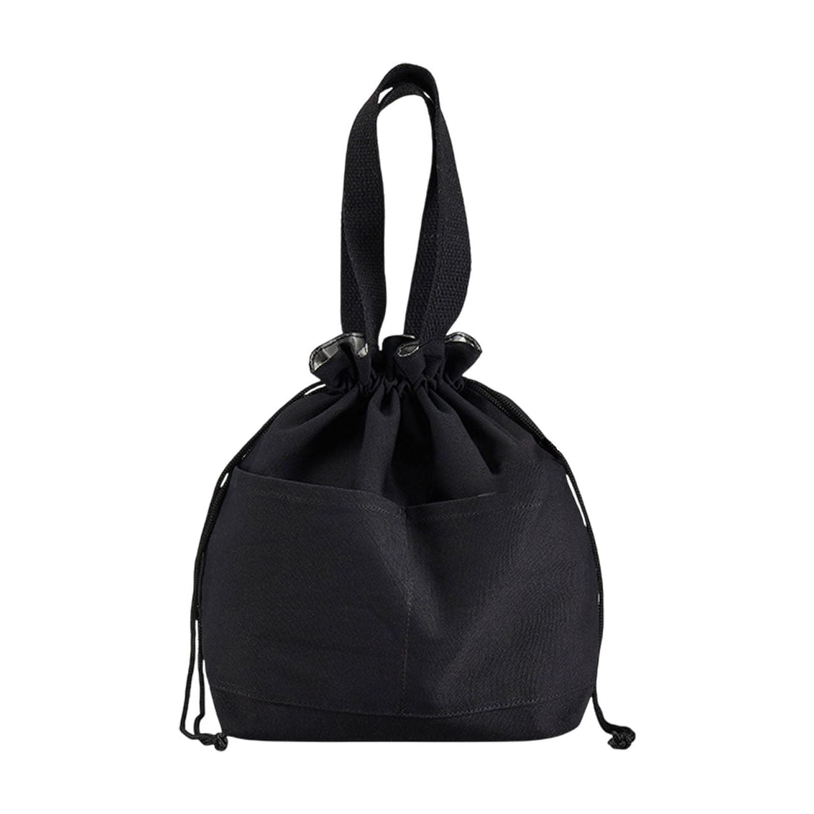 Canvas Lunch Box Bag Drawstring Insulation Hand Hold Lunch Box Bag ...