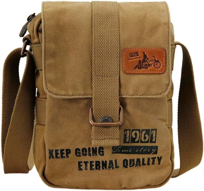 Canvas Messenger Bag Small Crossbody Bag Mini Bag for Men and Women ...