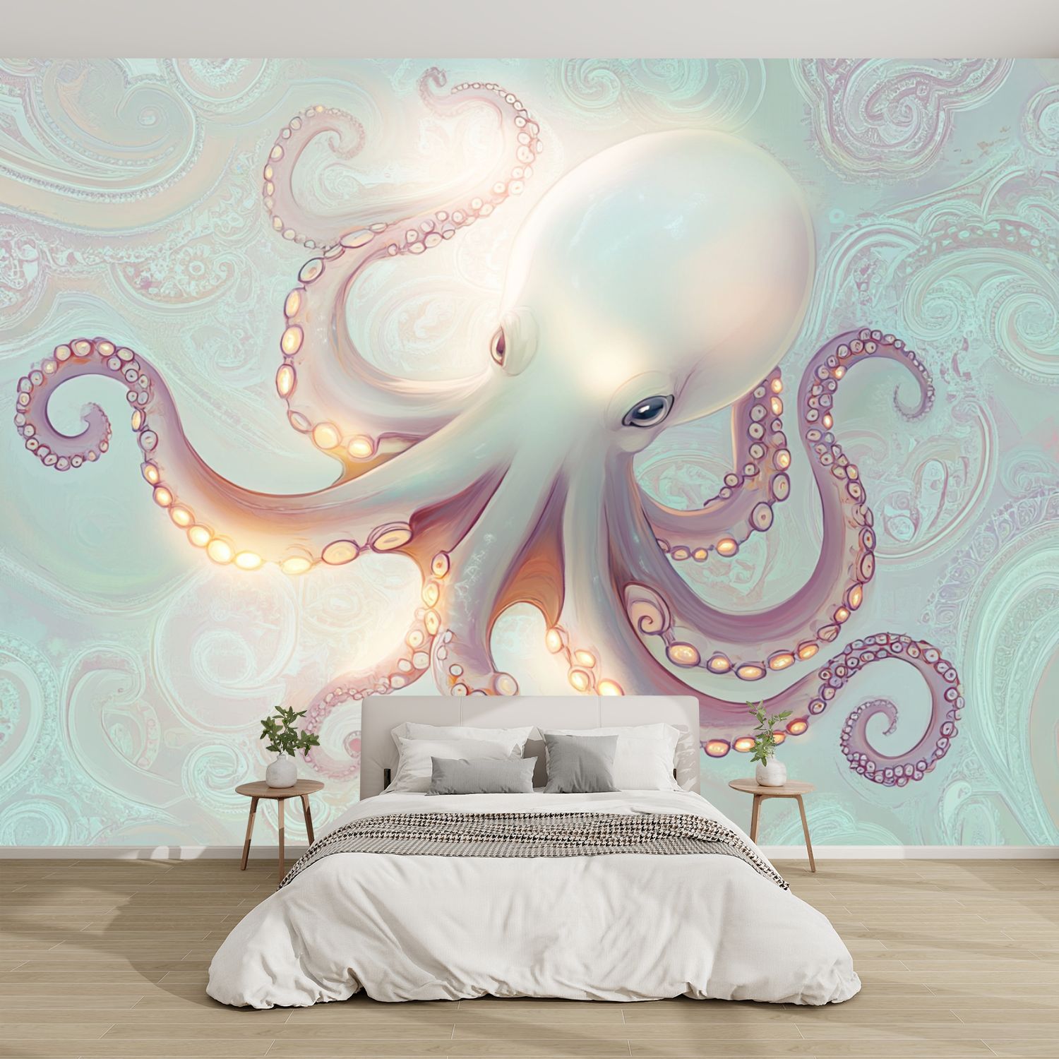 Canvas Modern Wallpaper Murals 3D Enchanting Octopus Paisley Swirl ...