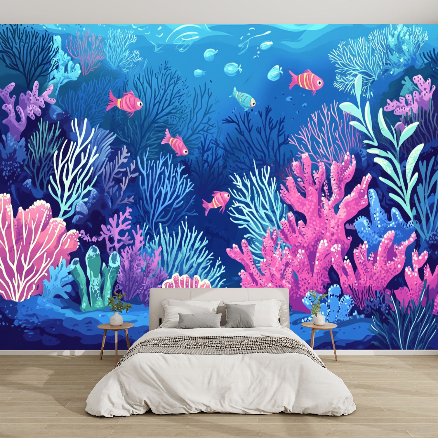 Canvas Modern Wallpaper Murals 3D Underwater Illustration Coral Exotic ...
