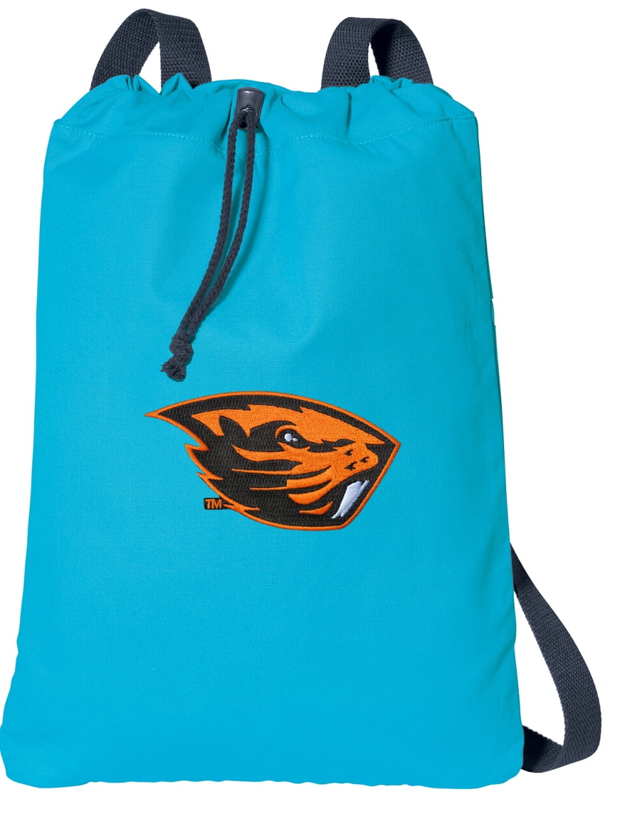Canvas OSU Beavers Drawstring Backpack Aqua Natural Cotton Oregon State ...