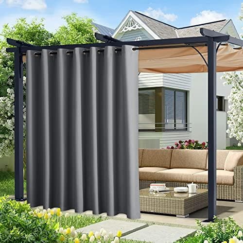Canvas Outdoor Curtains Extra Wide for Patio Waterproof, Rustproof ...