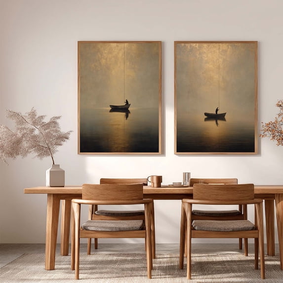 Canvas Painting Abstract Boat and Rope Wall Art Pictures for Living ...