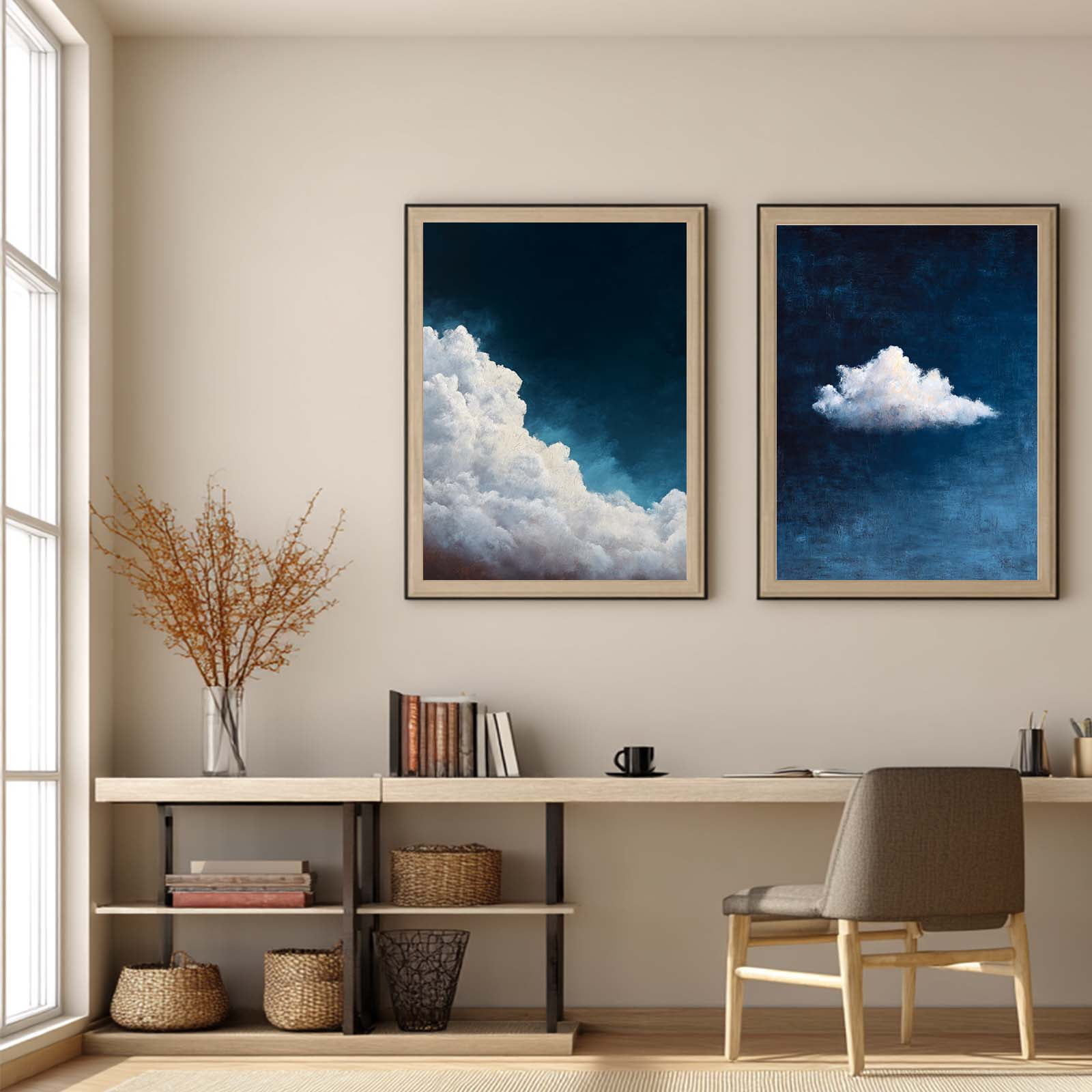Canvas Painting Abstract Cloud Wall Art Pictures for Living Room ...
