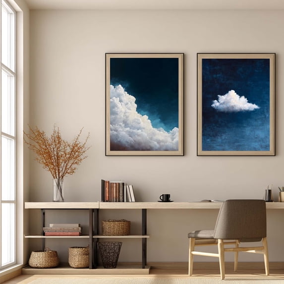 Canvas Painting Abstract Cloud Wall Art Pictures for Living Room ...