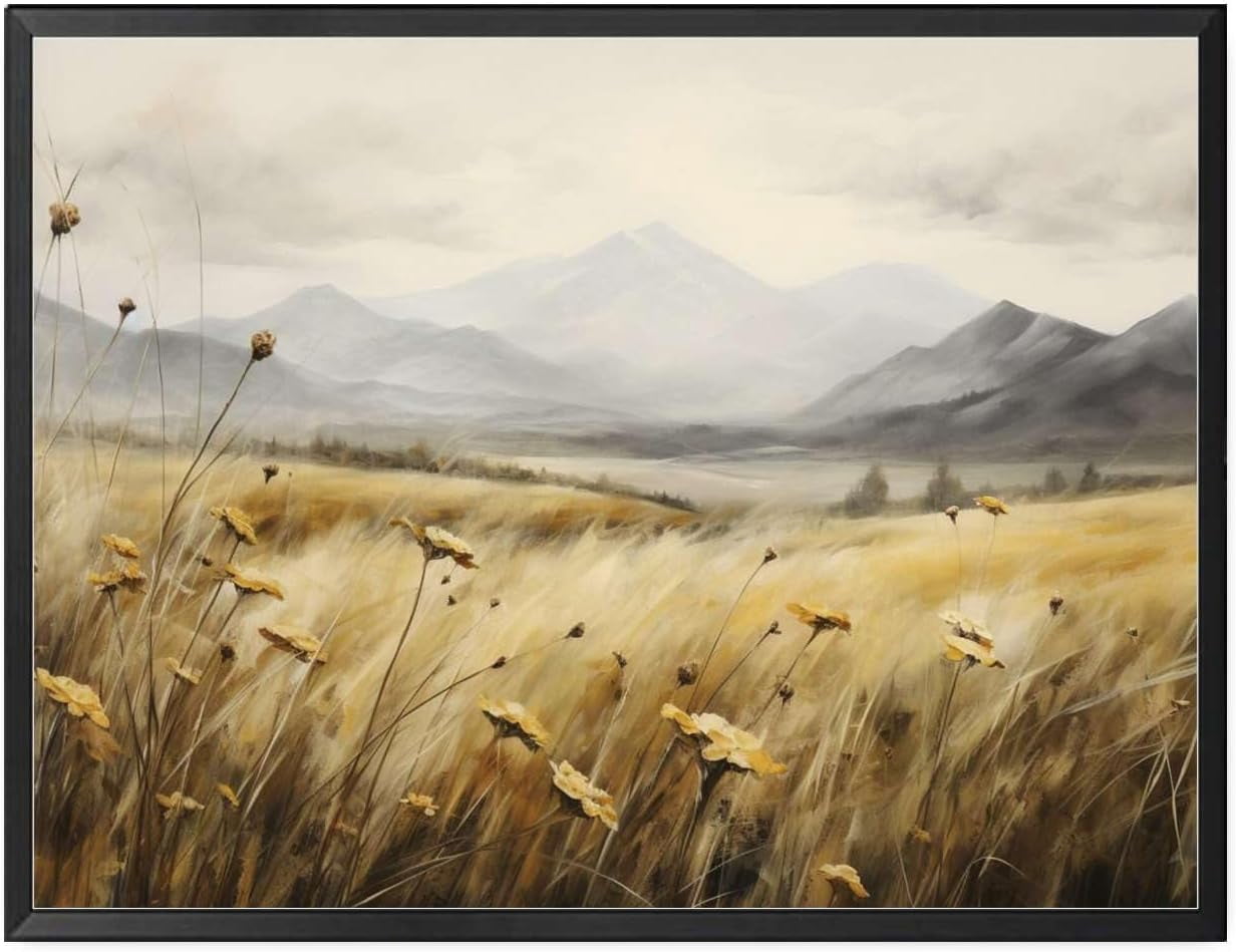 Canvas Painting Poster and Print Wildflowers in a Meadow Wall Art ...
