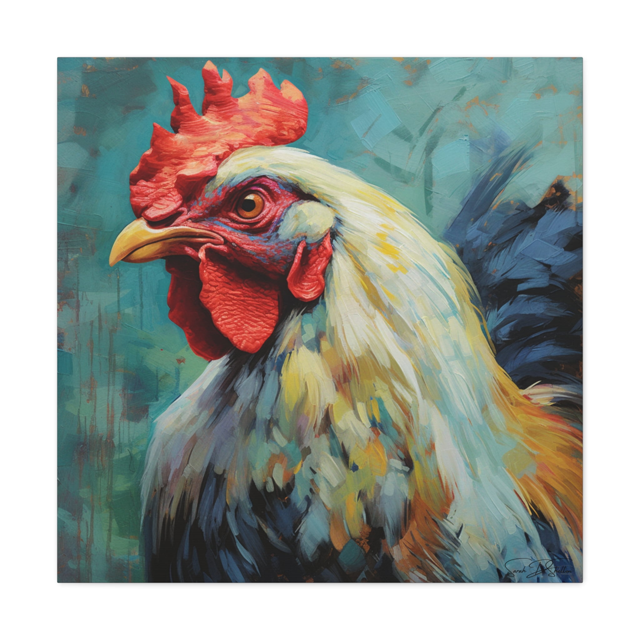 Canvas Painting Print Painted Rooster Canvas Wall Art Farmhouse Decor Gift - Walmart.com