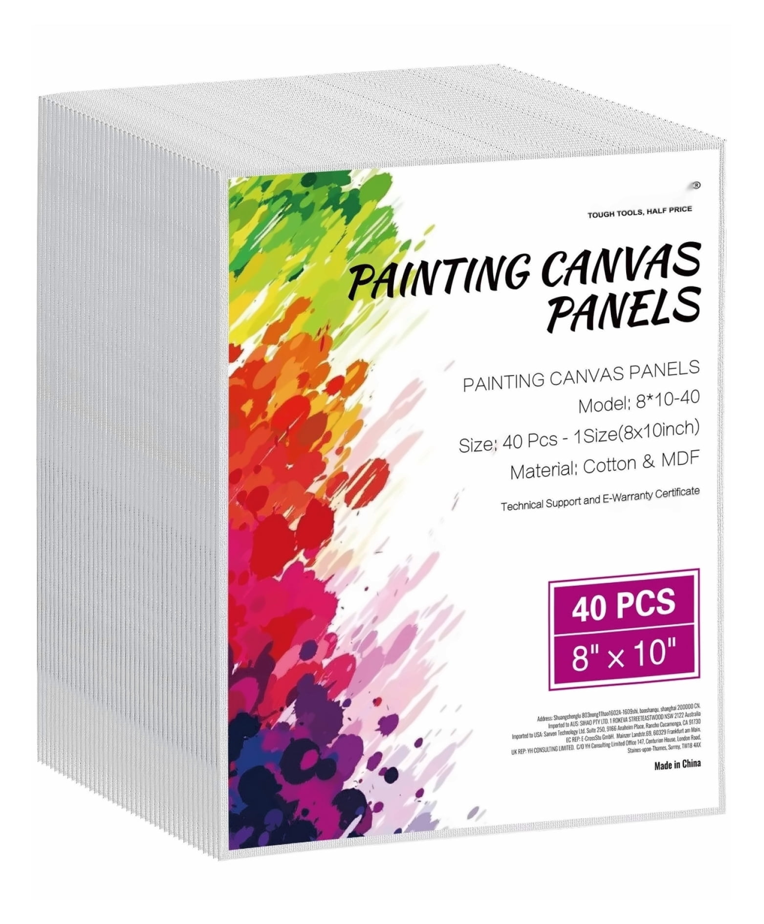 Canvas Panels for Painting 8x10, 40 Pack - Blank Canvas Boards for ...