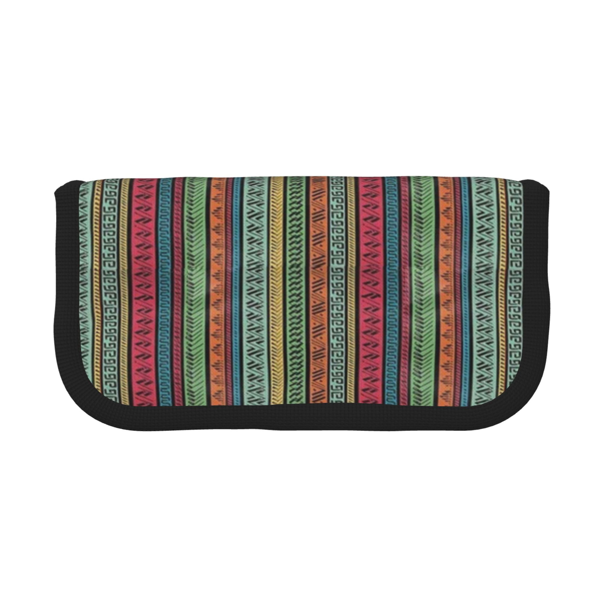 Canvas Pen Case Artistic Hand Drawn Vertical Borders Colorful Native ...