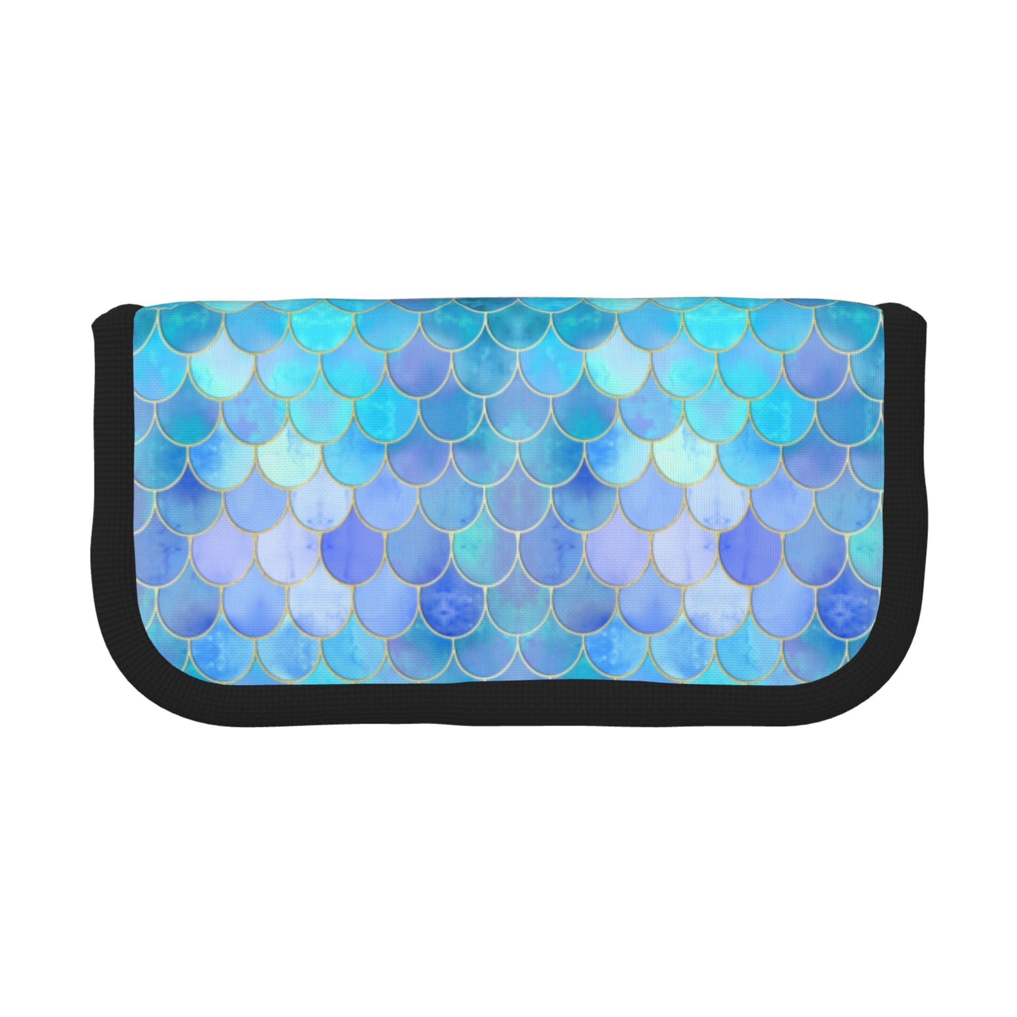 Canvas Pen Case Blue Mermaid Tail Scales Fish Scales Large Capacity ...