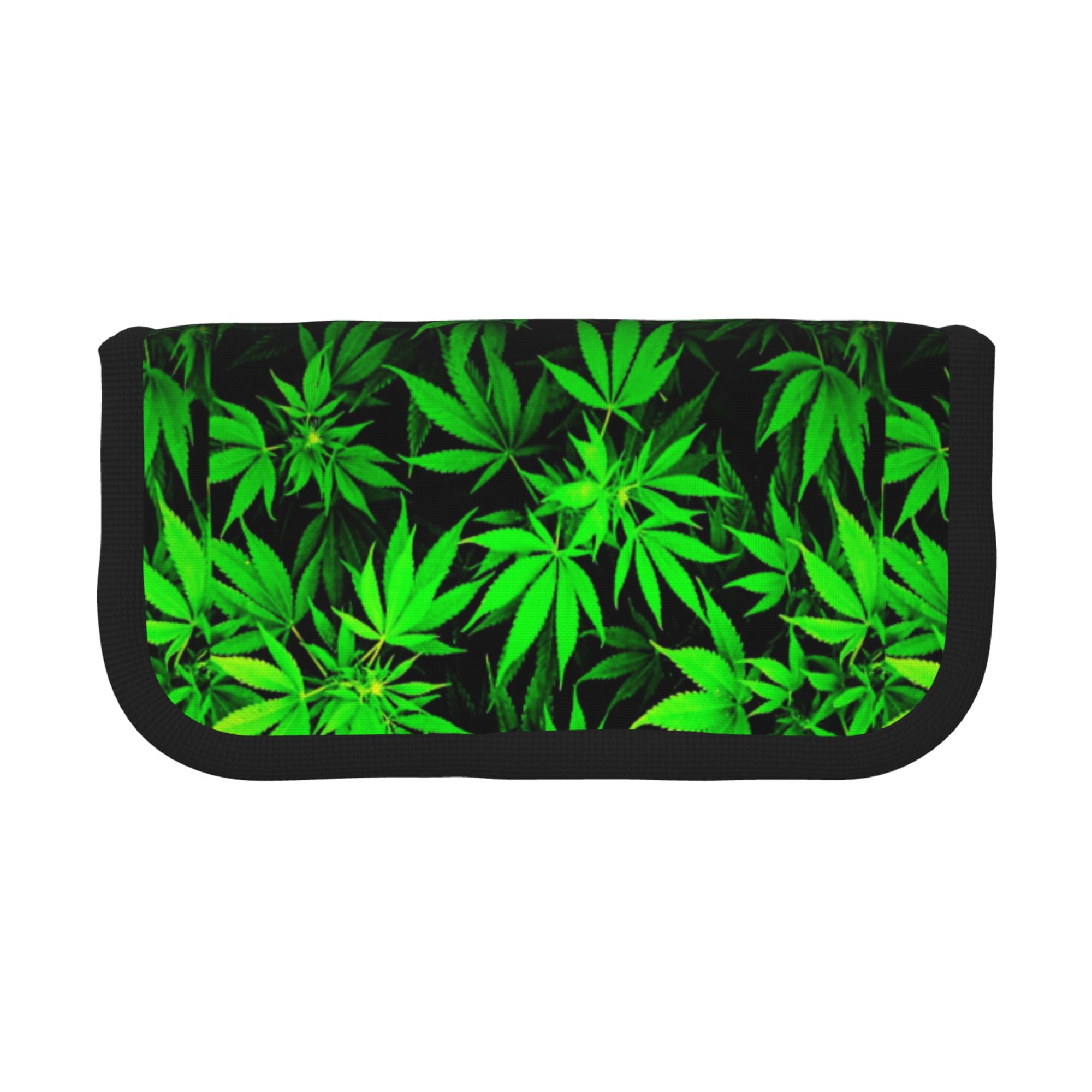 Canvas Pen Case Cool Green Amazing Weeds Leaves Large Capacity Pencil ...