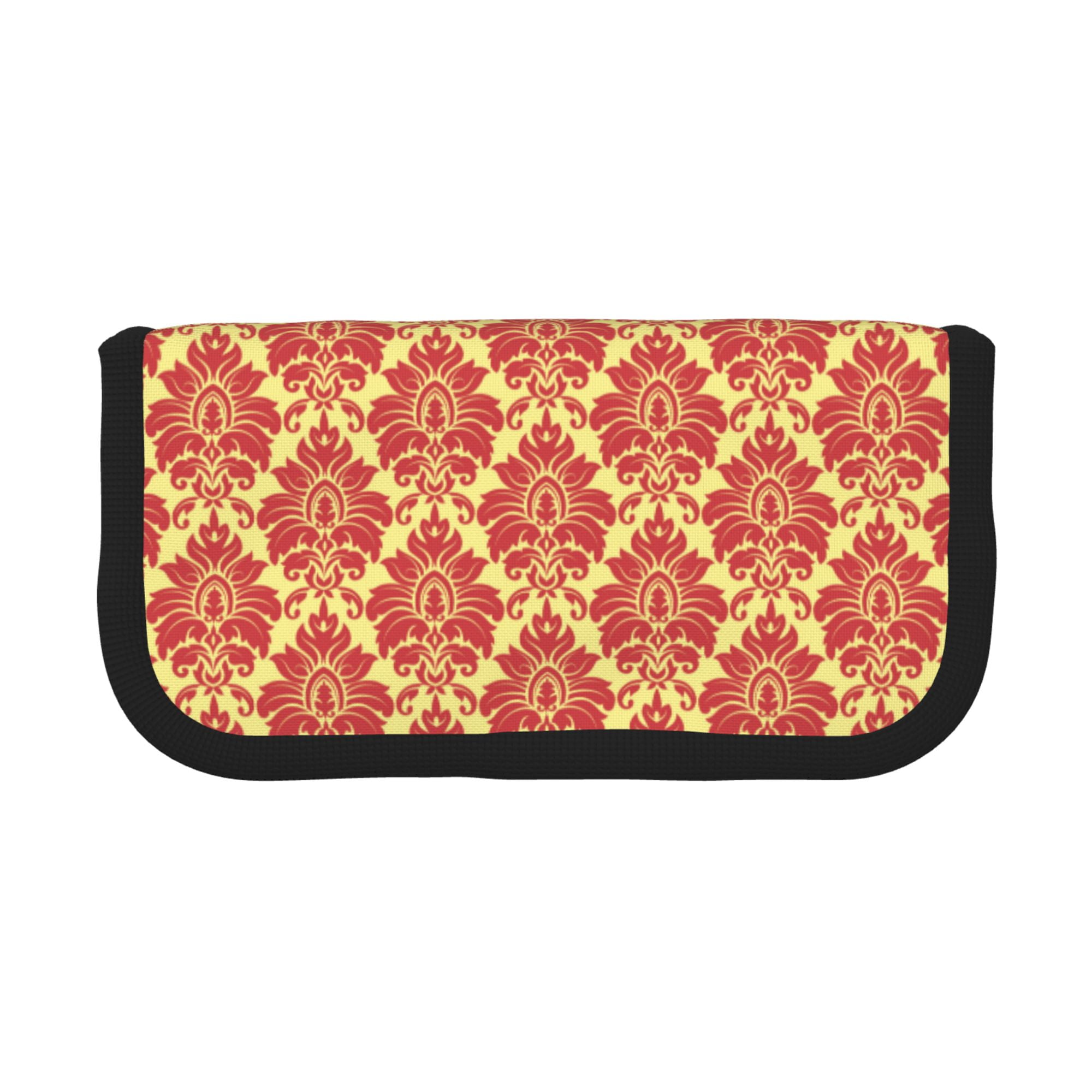 Canvas Pen Case Flower Background Large Capacity Pencil Pouch Office ...