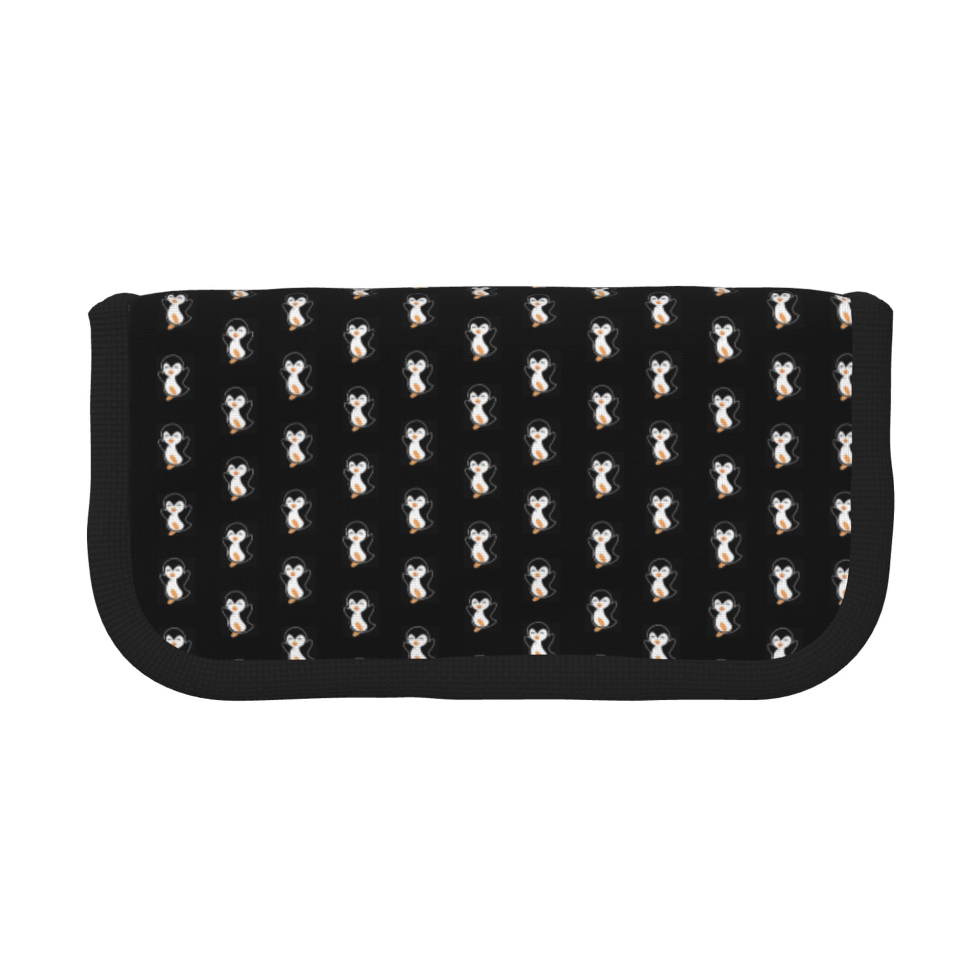 Canvas Pen Case Full Cute Penguins Large Capacity Pencil Pouch Office ...