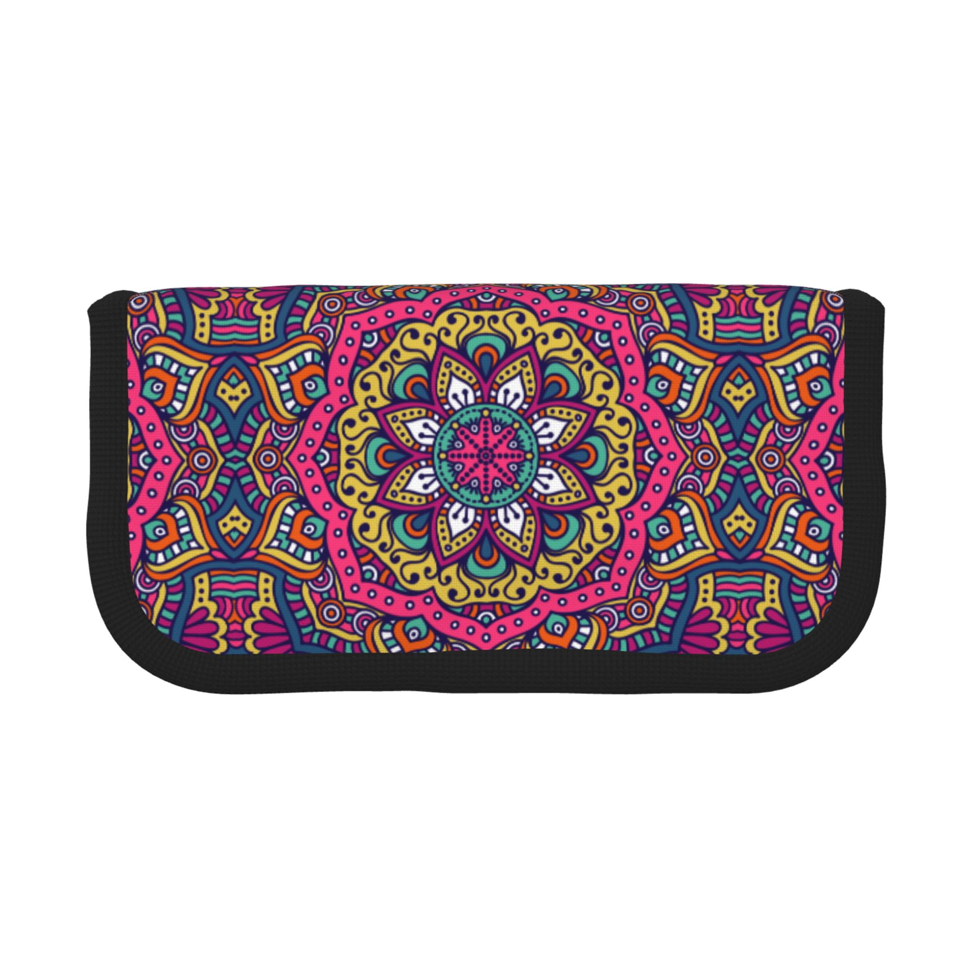 Canvas Pen Case Mandala Pattern Large Capacity Pencil Pouch Office ...